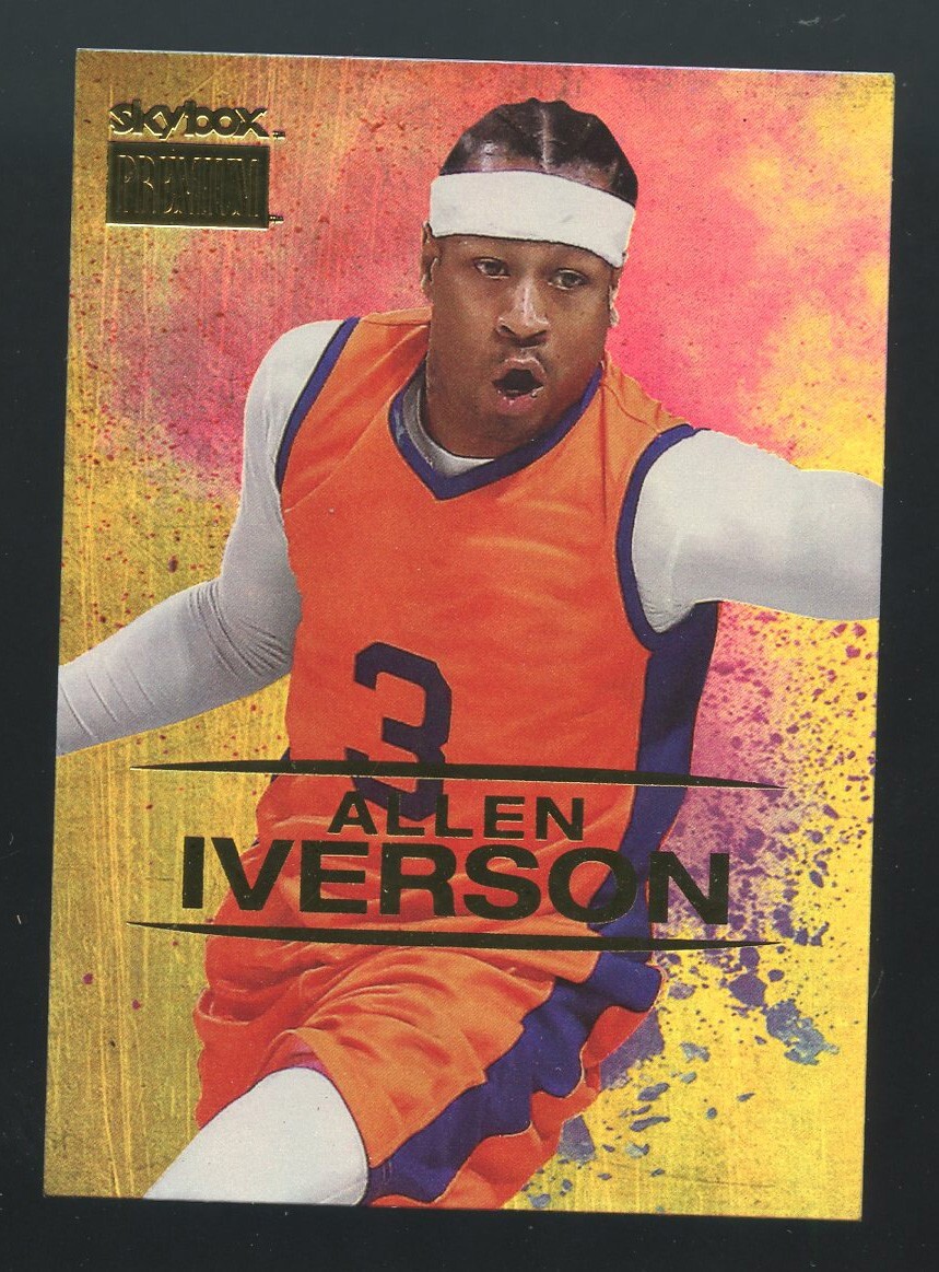 GOLD 2021 SKYBOX PREMIUM ALLEN IVERSON #2 ROOKE PARALLEL METAL UNIVERSE ...