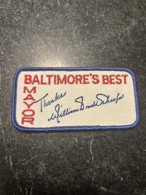 William Schaefer Baltimore MD Mayor PATCH Rare 70s 4” Logo Signature ...