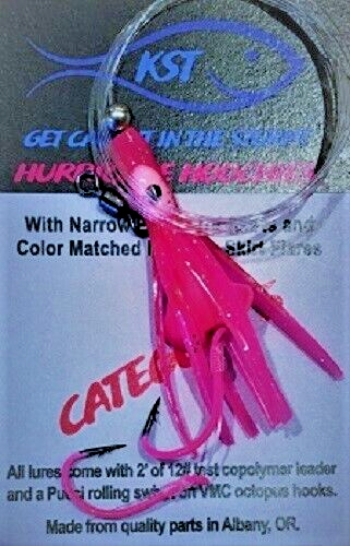 KOKANEE TROUT FISHING TACKLE 4 CATEGORY FIVE HOT PINK HOOCHIE FISHING ...
