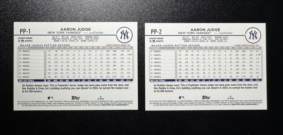 2024 Topps Update Paw Patrol Aaron Judge cards PP-1 SSP and PP-2 SP | eBay