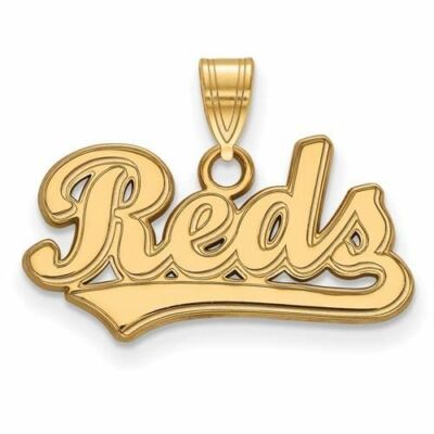 Sterling Silver Gold-plated MLB Cincinnati Reds Script Small Pendant | eBay