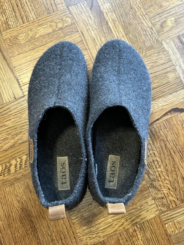 Taos Woollery Clog Slippers Size 44 Charcoal Double Face Wool Shoes Pre ...