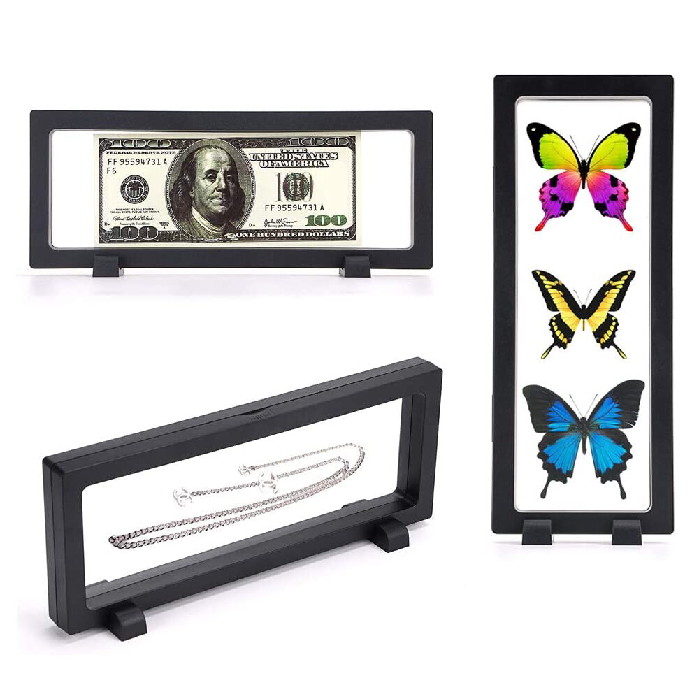 10 Packs 3D Floating Coin Display Frame Holder Box Case With Black ...