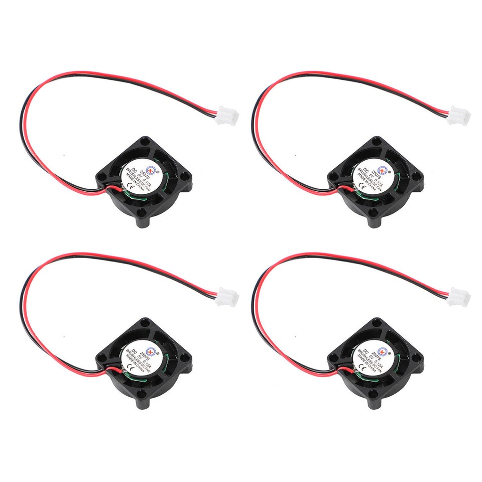 4Pcs Brushless DC Cooling Blower Fan 5V 0.12A 2507S 25x25x7mm Sleeve 2 ...