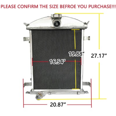 Radiator For 1928 1929 Ford Model A Heavy Duty 3.3L L4 Engine Aluminum ...