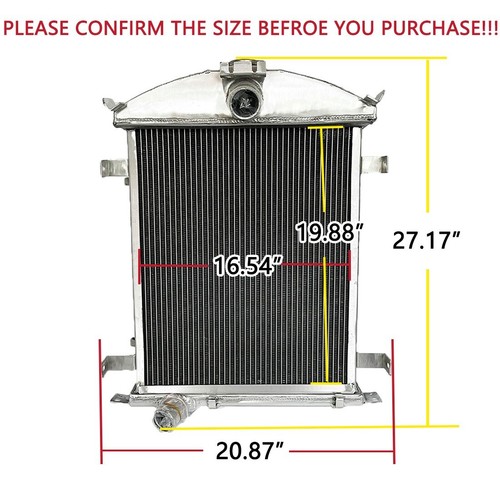 Radiator For 1928 1929 Ford Model A Heavy Duty 3.3L L4 Engine Aluminum ...