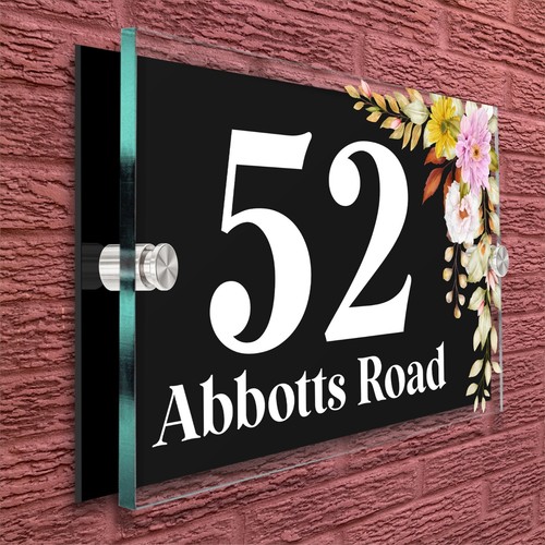Personalised House Sign Door Number Plaque Custom Street Name Plate ...