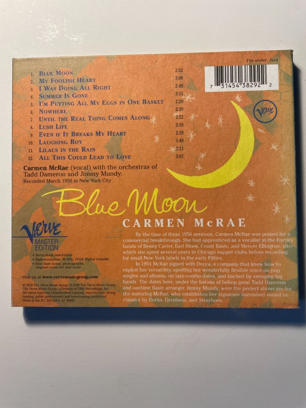 Carmen McRae - Blue Moon CD 731454382922 | eBay UK