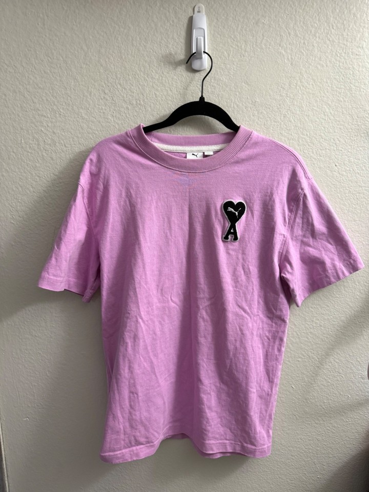 AMI Paris Pink Puma Edition T-Shirt Size S Graphic Streetwear Athletic ...