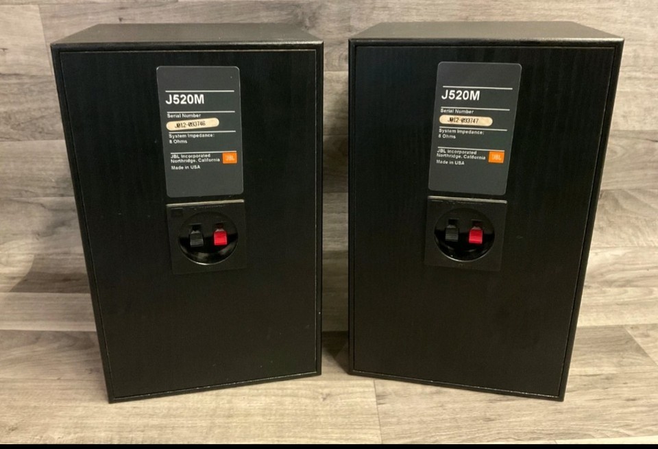 JBL J520M Studio MONITOR BOOKSHELF SPEAKERS (2) Black - 8 OHMS - MADE ...