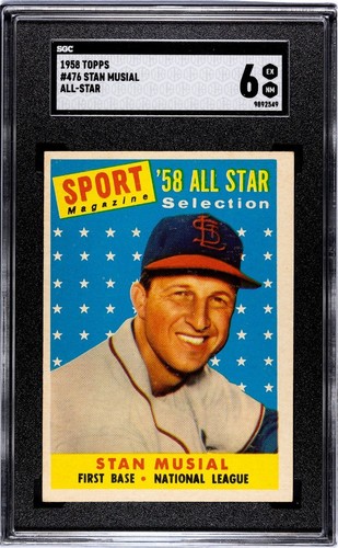 1958 Topps Sport Magazine '58 All Star Selection Stan Musial #476 SGC 6 ...