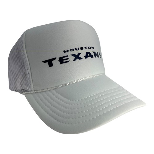 NEW HOUSTON TEXANS SPORTS SCRIPT WHITE HAT 5 PANEL HIGH CROWN ADULT SZ ...