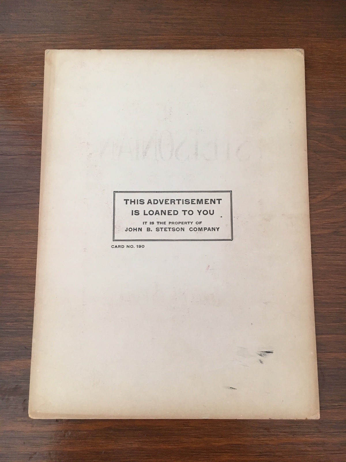 Vintage Stetson Hat cardboard advertising sign #190. The Stetsonian. | eBay