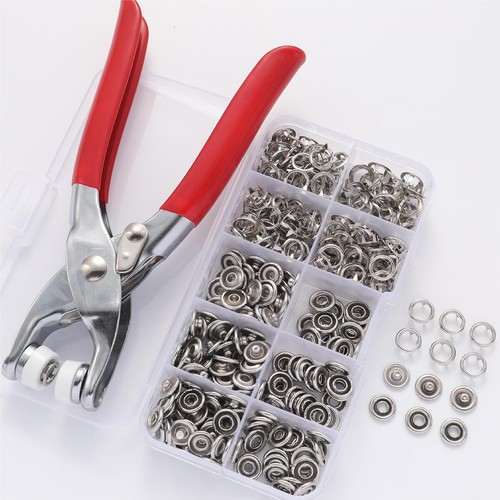 100Pair Metal Prong Ring Press Studs Snap Fasteners Sewing Button Plier ...