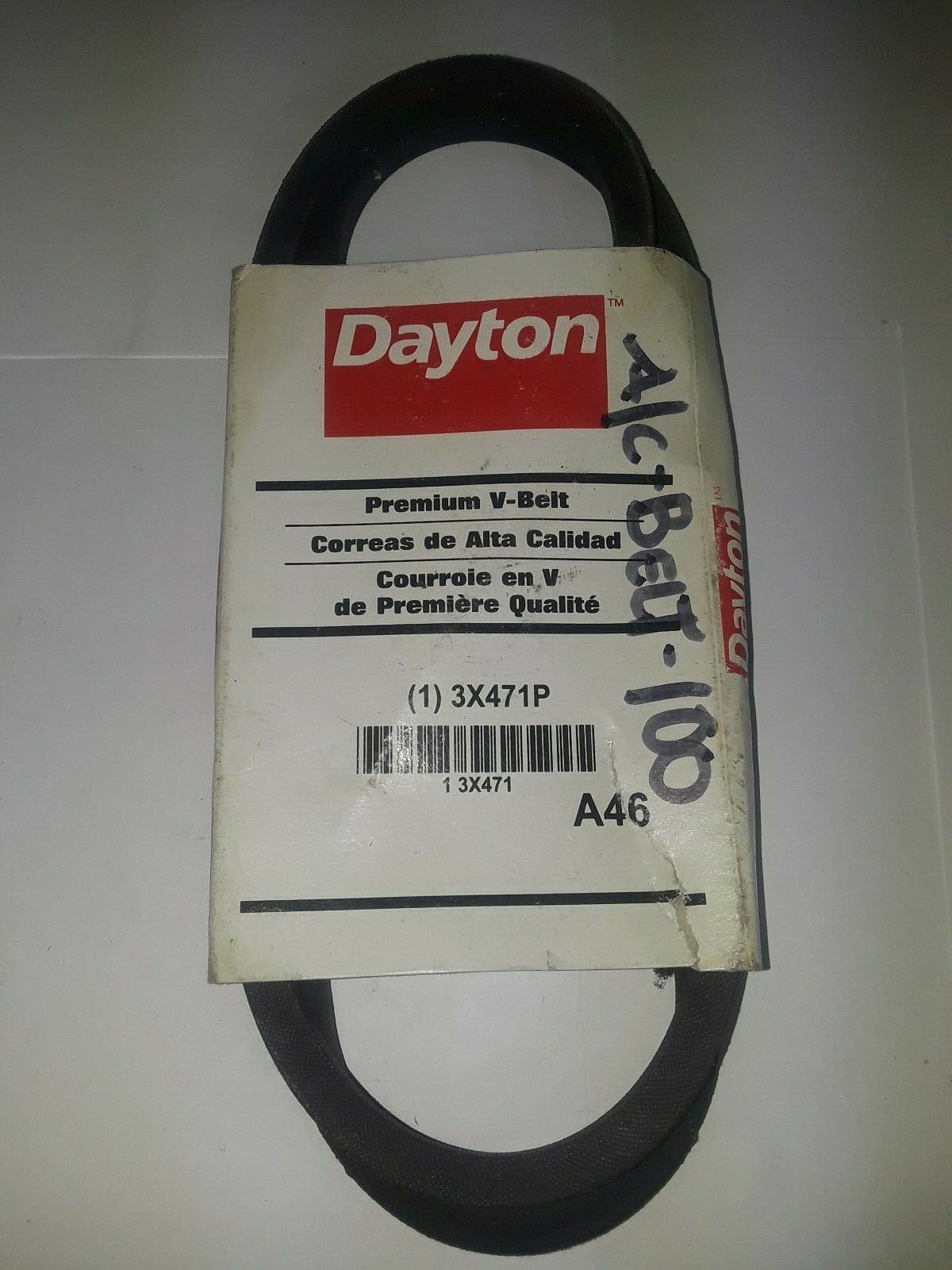 New Dayton A46 Premium V-Belt 3X471P ~ Top Width 1/2" ~ 48" Outside ...