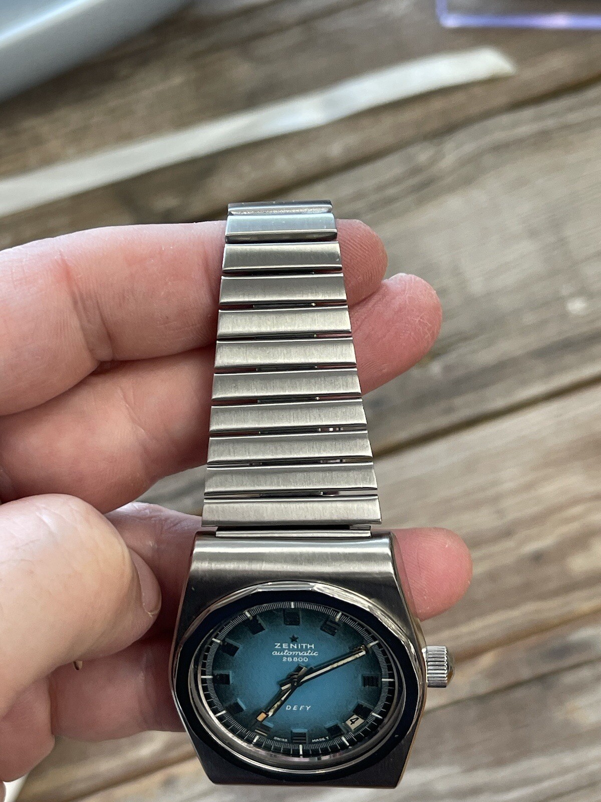 Vintage Zenith Defy Blue fume Sunburst Dial a7682 Automatic Watch | eBay