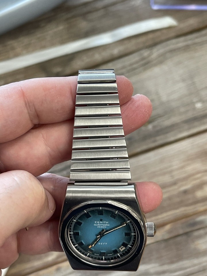 Vintage Zenith Defy Blue fume Sunburst Dial a7682 Automatic Watch | eBay