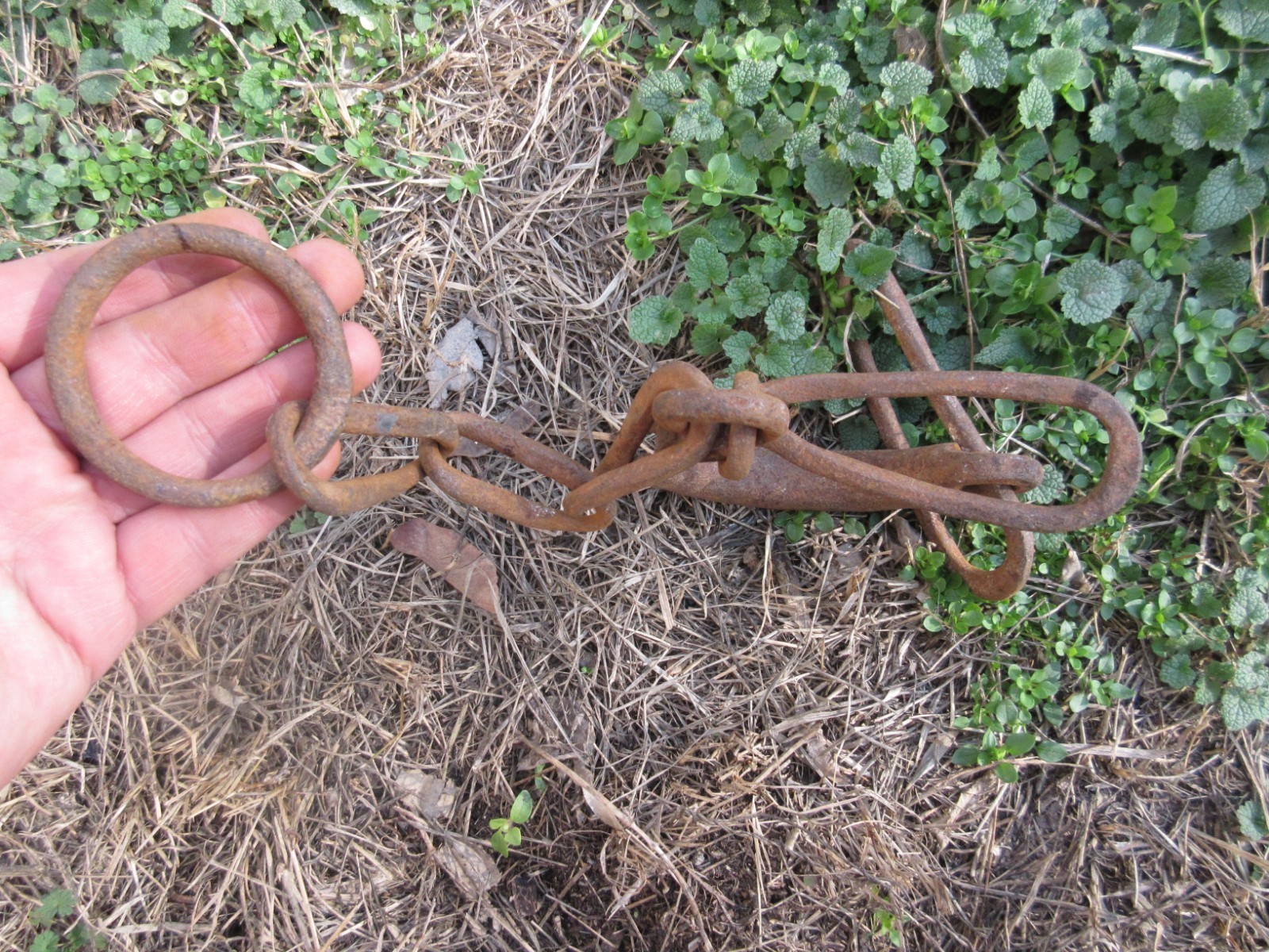 ANTIQUE 1900s RARE OLD IRON FORGED PRISONER LEG CUFF ANKLE SINGLE ...