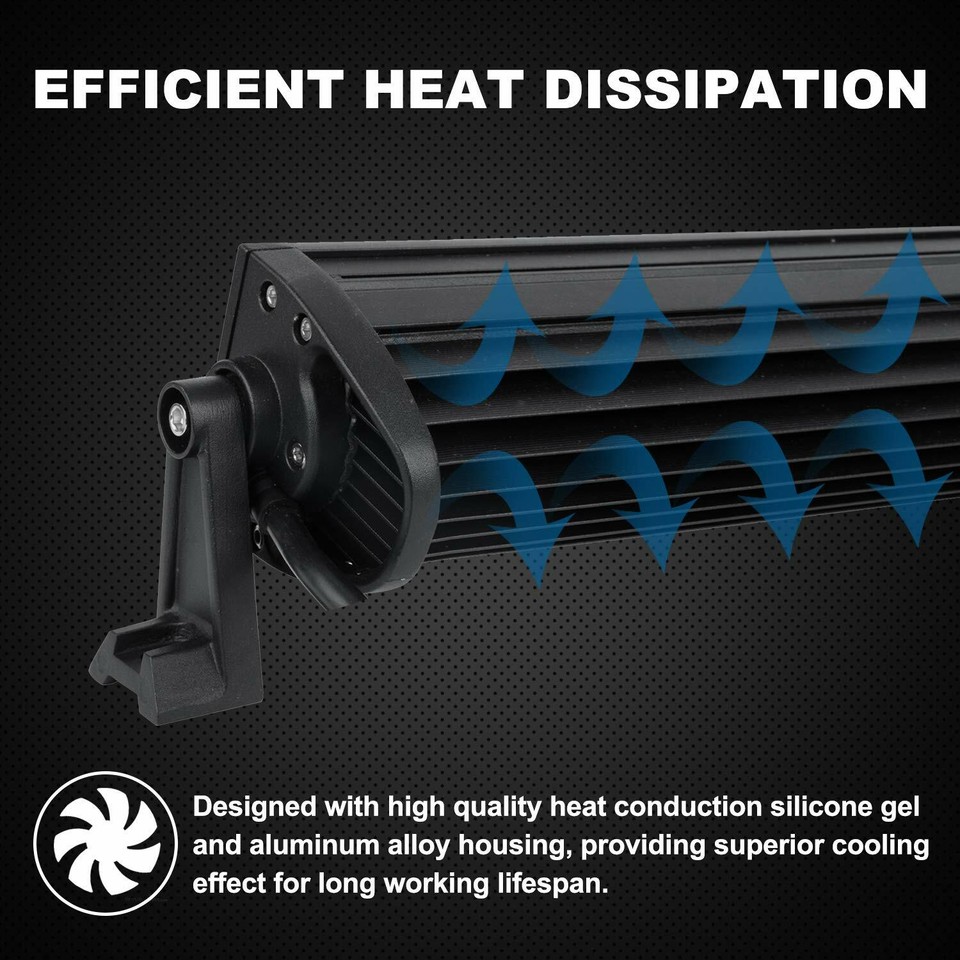 32 Inch LED LIGHT BAR Tri Row Spot Flood Combo Truck Offroad 4WD ATV ...