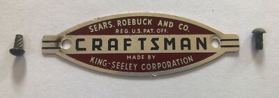 VINTAGE =CRAFTSMAN= MADE BY KING-SEELY CORPORATION POWER TOOL EMBLEM ...