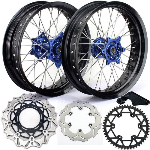 For Yamaha 17" Supermoto Wheels Rotors Sprocket Kit YZ250F YZ450F 09 10 ...