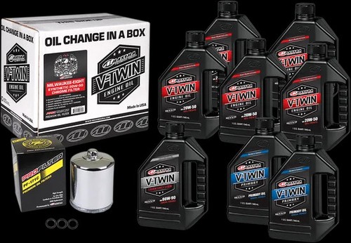 Max M8 Synthetic Motor Oil Change Kit w Chrome Filter 20W50 Breakout ...