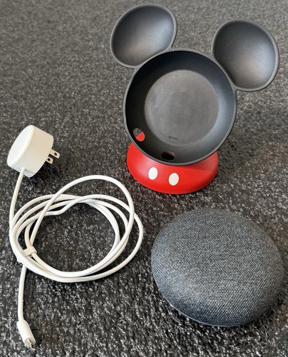 Google H0A Nest Home Mini Smart Voice Assistant w/ Power Cord & Disney ...