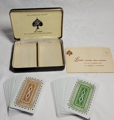 Vintage Lane Magic Carpet Design MCM Playing Cards Two Decks Storage ...