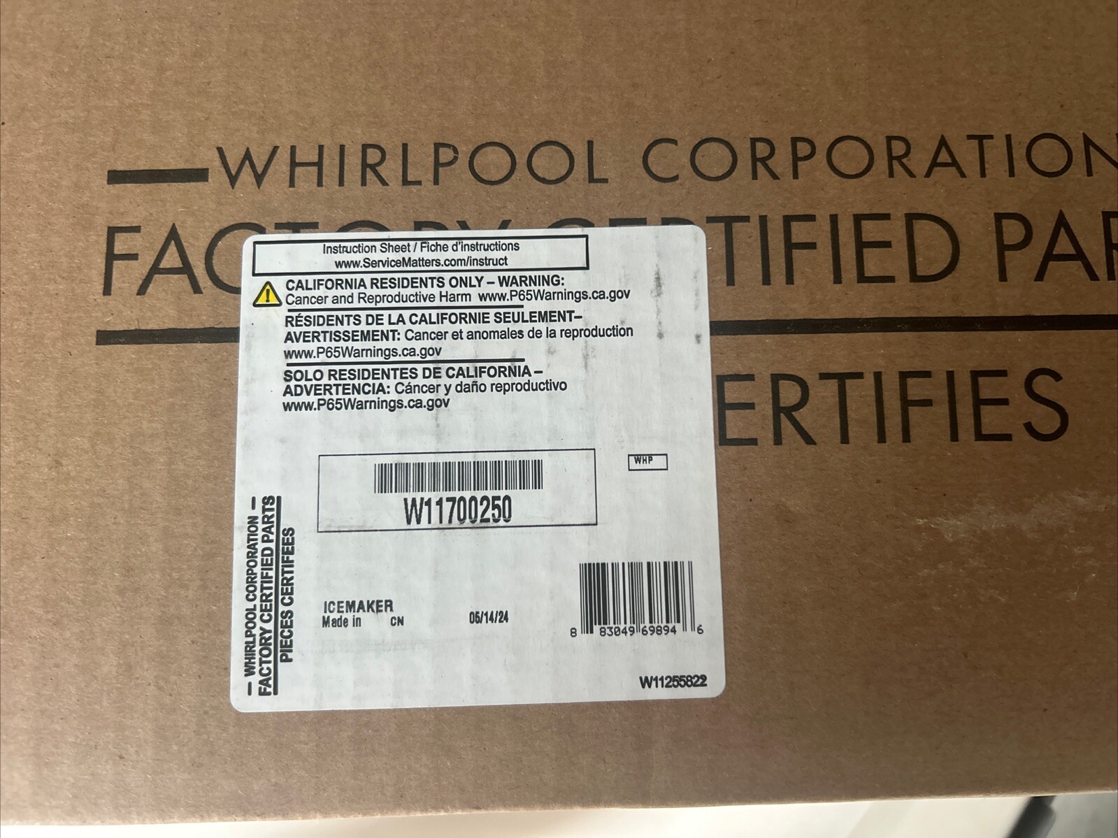 New Genuine OEM Whirlpool Refrigerator Ice Maker W11700250 | eBay