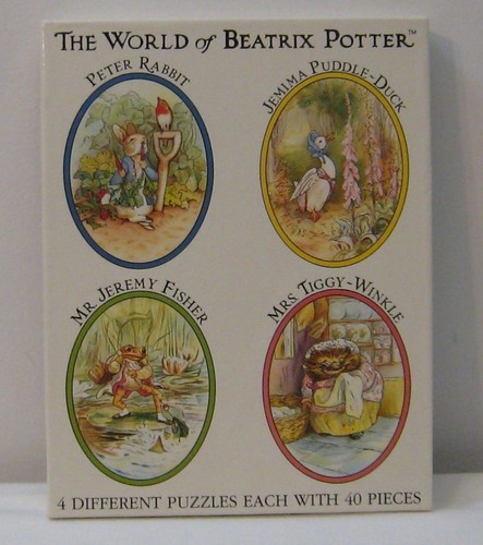 The World of Beatrix Potter Boxed Set 4 Oval Puzzles 100% Complete 1989 ...