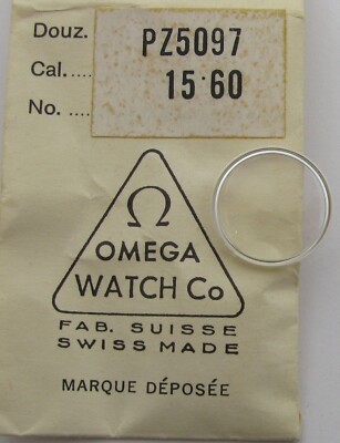 Omega Watch Crystal Acrylic PZ5097 15.60 mm white / silver tension ring ...