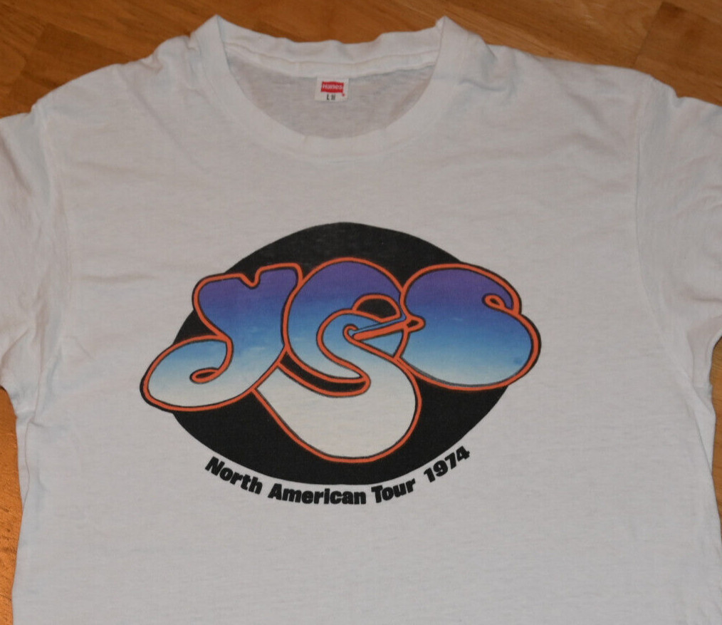 *1974 YES* vintage Rare concert tour tee t-shirt (L) … - Gem