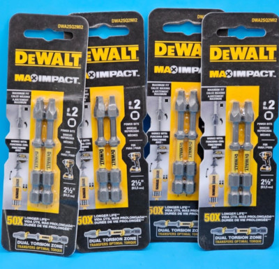 DeWALT Max Impact Maximum Fit #2 Power Bit 2 1/2" DWA2SQ2MI2 NEW Lot of ...
