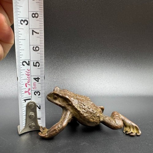 China Antique Copper Collection Toad Small Statue Tea Pet Lucky Wealth ...
