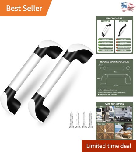 Durable White Door Handle Set - Heavy-duty Aluminum Handles with Screws ...