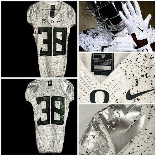 Oregon Ducks Nike Team Issued Player Game Used Eggshell Football Jersey ...