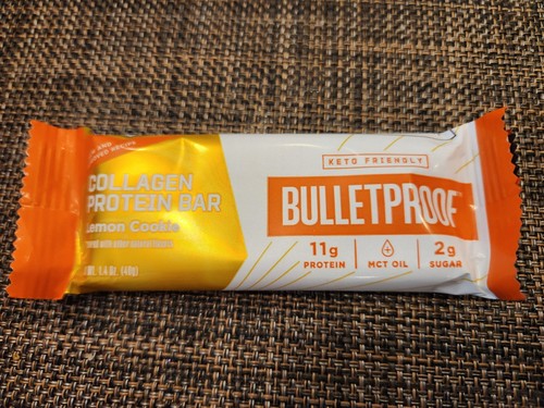 Bulletproof Lemon Cookie Collagen Protein Bars, Pack of 11 Bars Keto ...