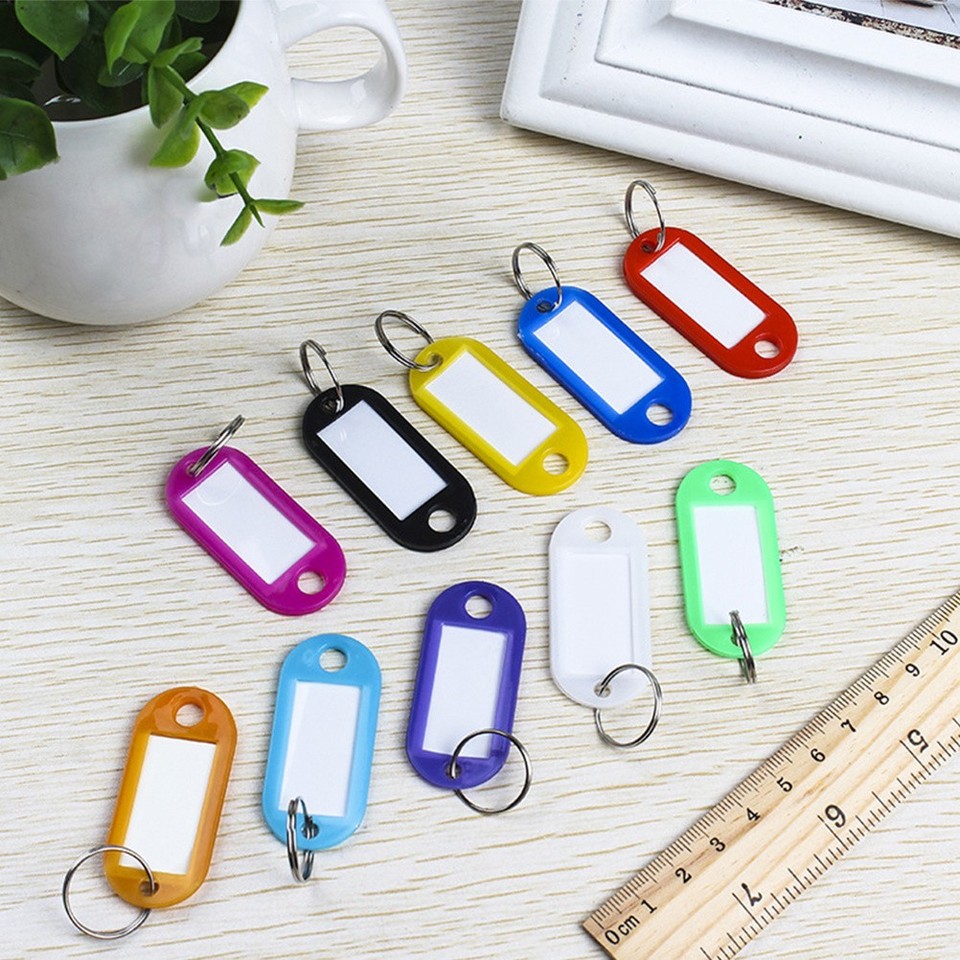 50pcs Key Tags with Ring Key Hanging Tag Portable Key Identification ...