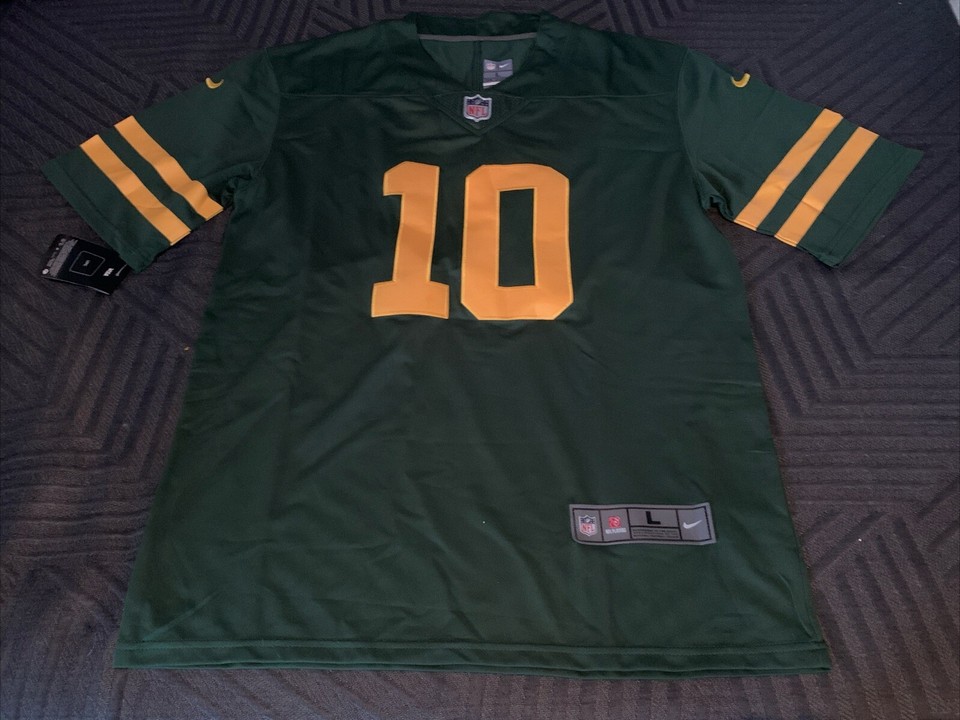 Jordan Love Stitched Jersey Green Bay Packers #10 Medium Throwback ...