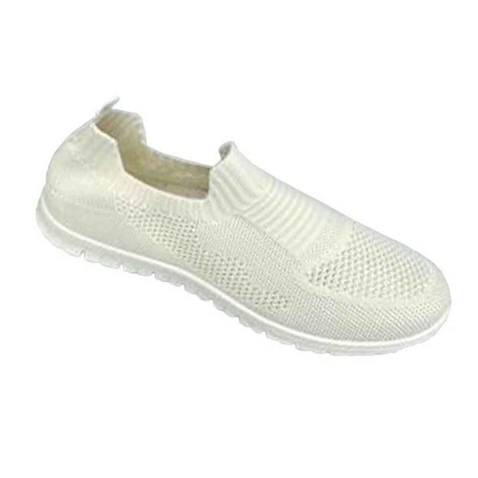 Women's Slip On Mesh Trainers Sneakers Run Fitness Gym Sports Pumps ...