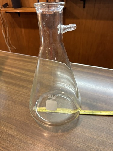 Pyrex Erlenmeyer Flasks With Side Spout 2000 ml Kimbal | eBay