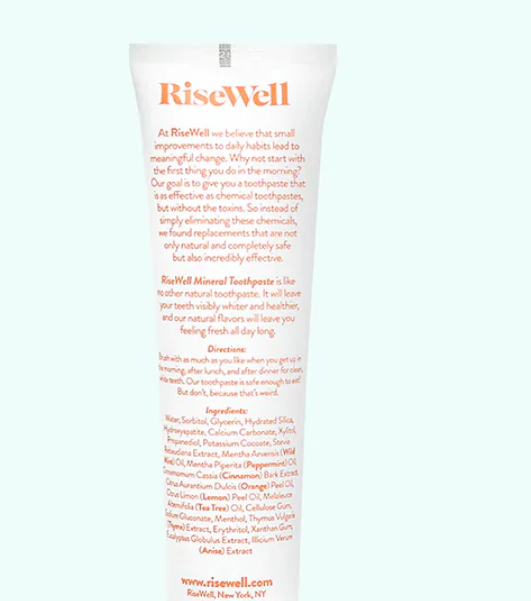 RiseWell Mineral ToothPaste Natural Hydroxyapatite Japan Wild Mint 4 Oz ...