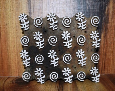 INDIAN WOODEN HAND CARVED TEXTILE FABRIC BLOCK PRINT UNIQUE HOME DECOR ...