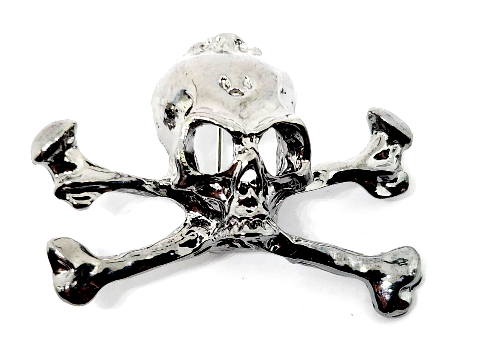 Skull Crossbones Pin Badge Large Brooch Cross Bones Gothic Punk Metal ...