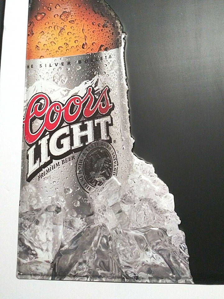 Coors Light Beer Embossed Metal Tin Chalkboard Advertising Sign 23.5"h ...