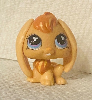 LPS Littlest Pet Shop 480 Orange Bunny Floppy Ears Purple/Pink Clover ...