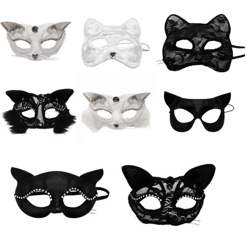 Cats Lace Mask Halloween Sexy Lace Cats Face Cover Mask Party Nigh ...
