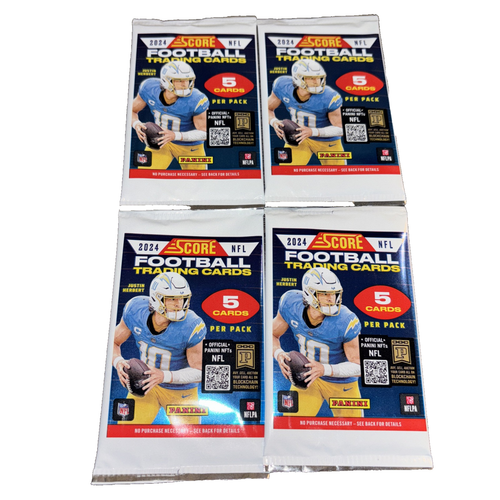 (4) 2024 Score Football-5 Card Packs-Factory Sealed****Free Shipping ...