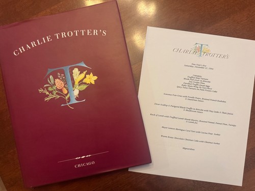 Charlie Trotter's book SIGNED excellent condition with 1994 New Year’s ...