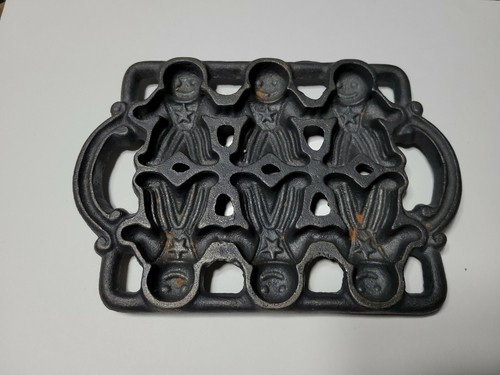 Cast Iron Gingerbread Man Mold Baking Cornbread Pan unbranded | eBay